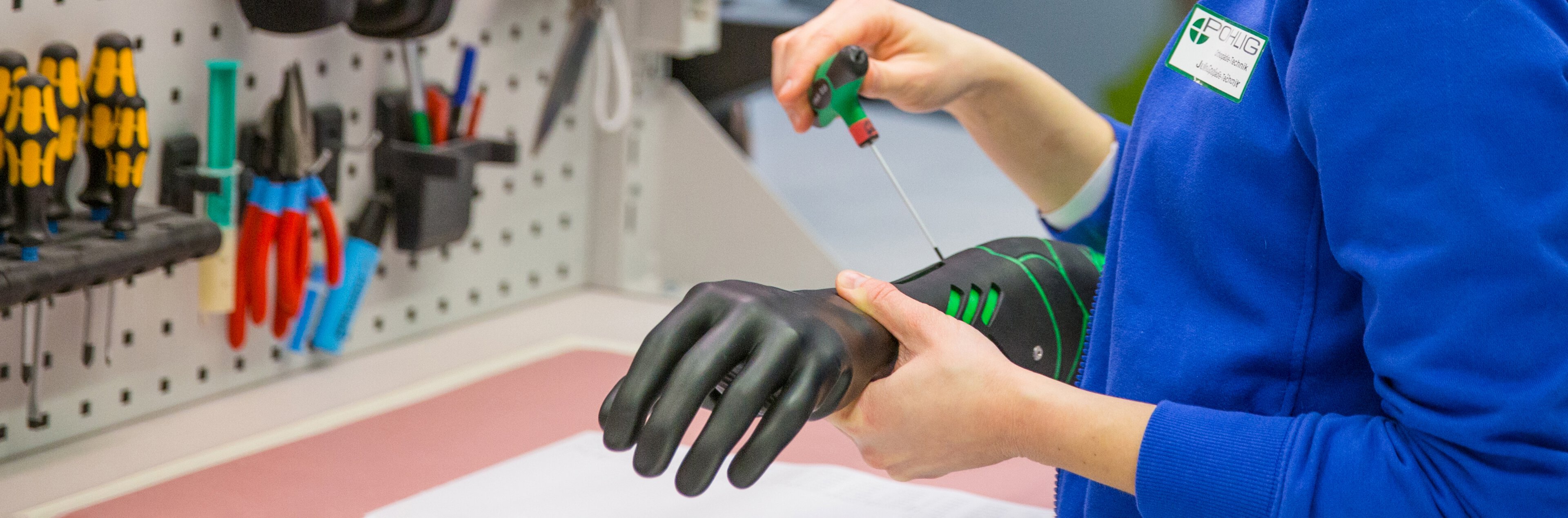 Components of prostheses for fingers, hands & arms